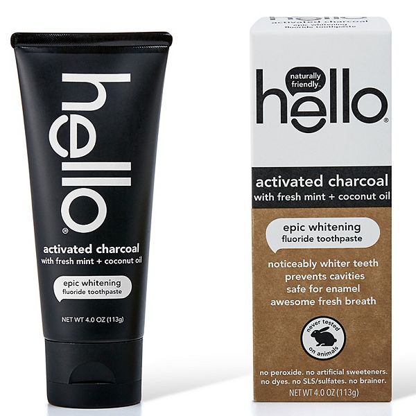 hello Activated Charcoal Epic Whitening Fluoride Toothpaste
