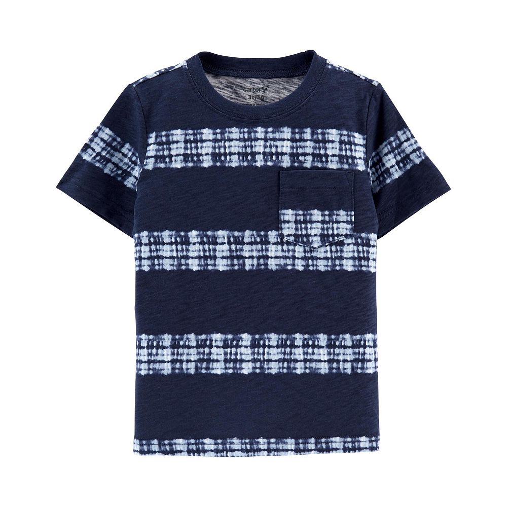 Toddler Boy Carter's Tie-Dye Stripe Pocket Tee