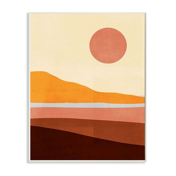Stupell Home Decor Abstract Beach Landscape Bold Sun Color Block Wall Art