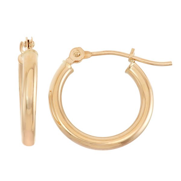 Jordan Blue 10k Gold Hoop Earrings 2 x 15mm