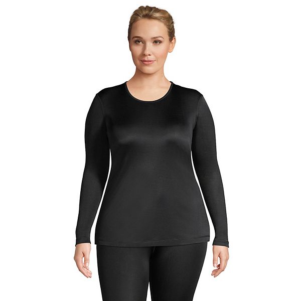 Plus Size Lands' End Silk Interlock Crewneck Undershirt