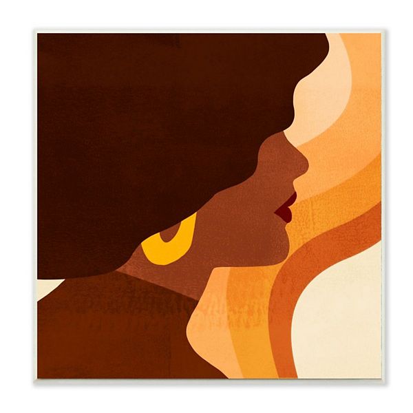 Stupell Home Decor Retro Glam Female Color Block Portrait Wall Art