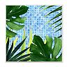 Stupell Home Decor Tropical Poolside Greenery with Aqua Blue Tiles Wall Art