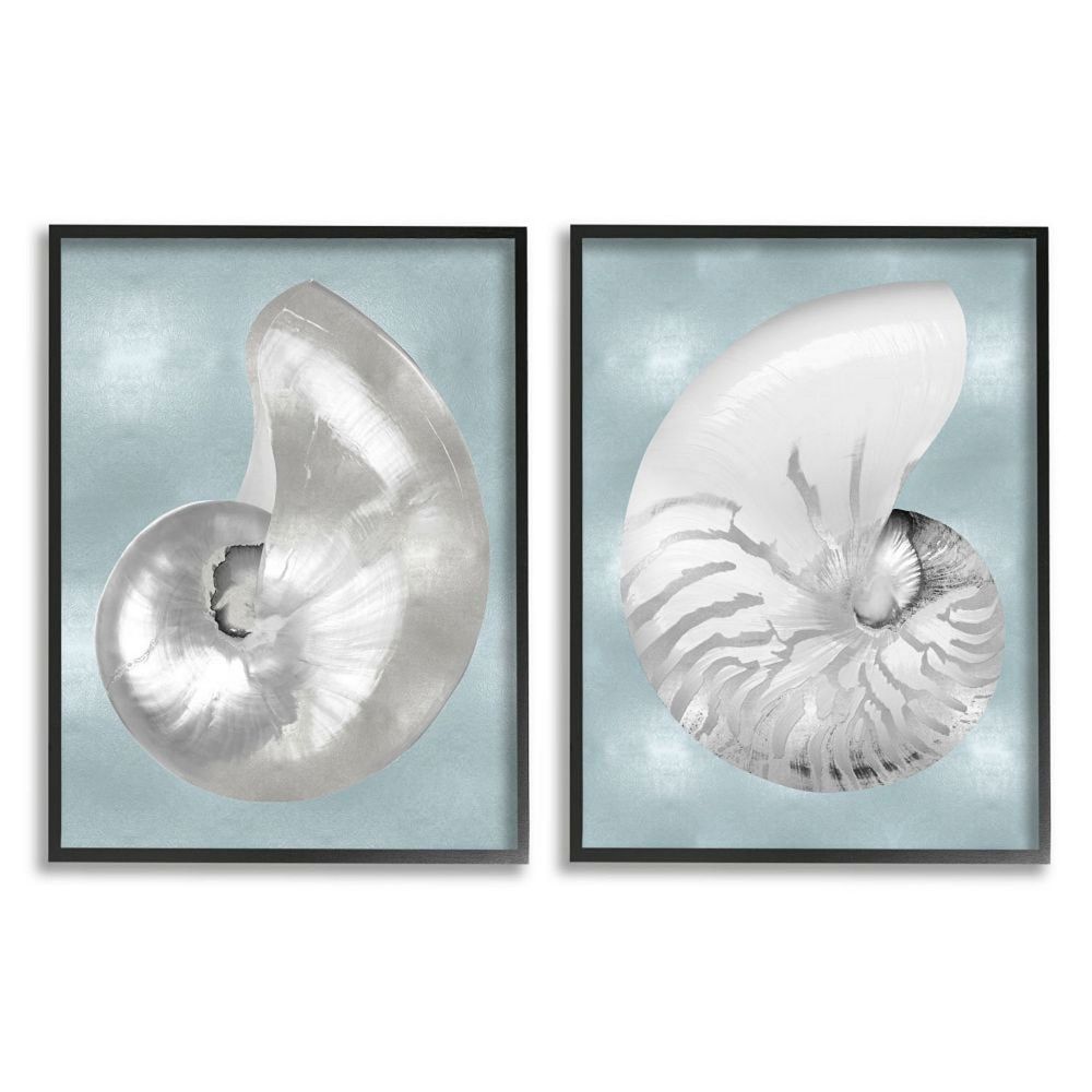 Stupell Home Decor Minimal Nautilus Shell Framed Wall Art 2-piece Set