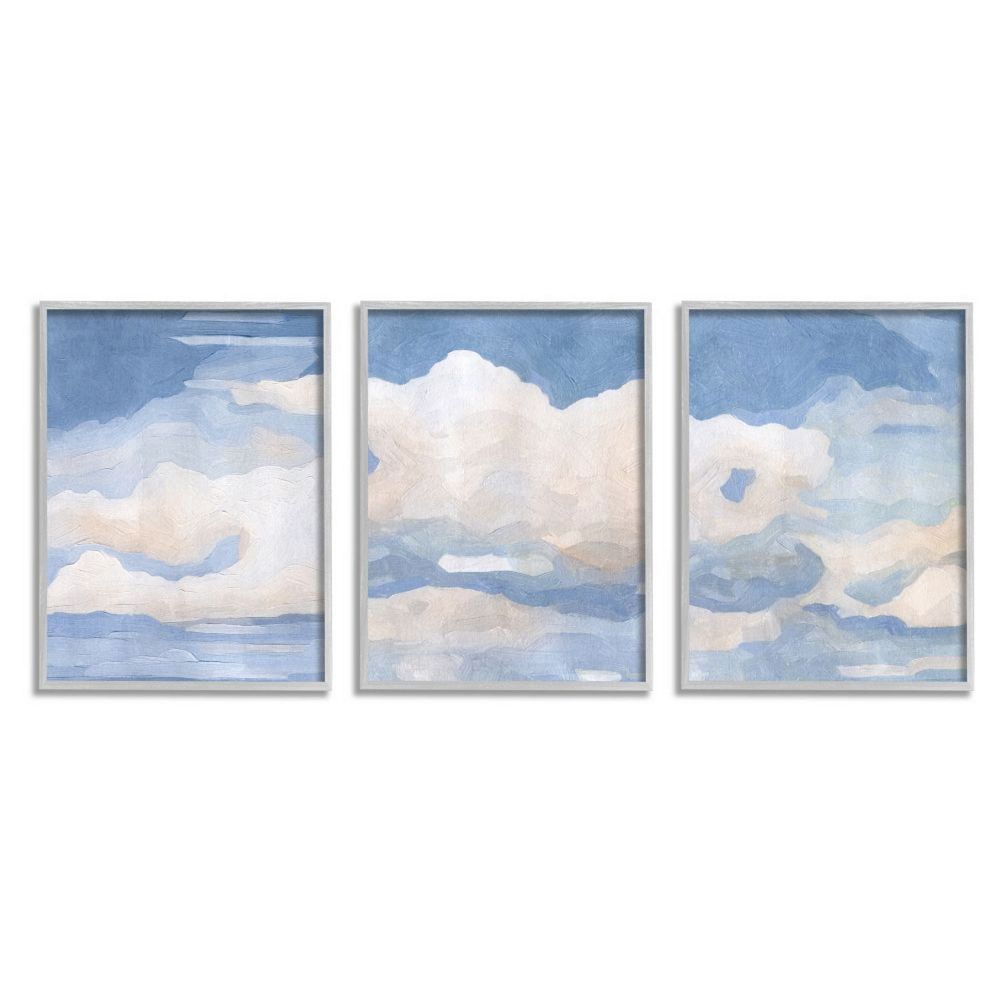 Stupell Home Decor Cloud Scape Painting Framed Wall Art 3-piece Set