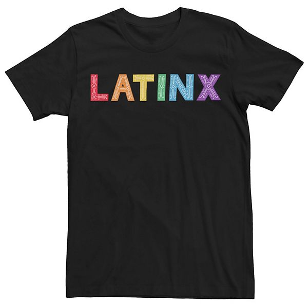 Men's Gonzales Latinx Rainbow Block Text Tee