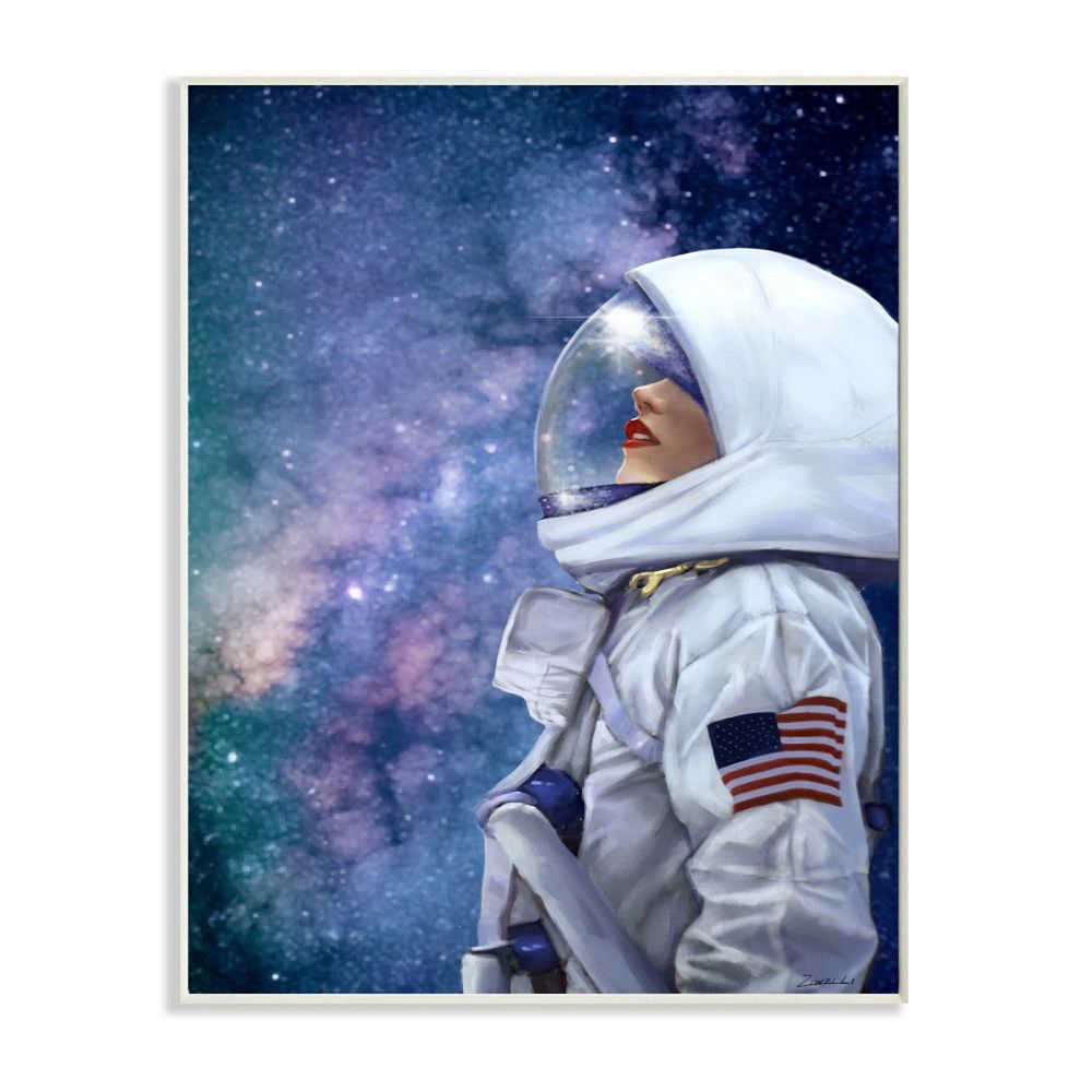 Stupell Home Decor Outer Space Astronaut Female Astronaut Lipstick ...