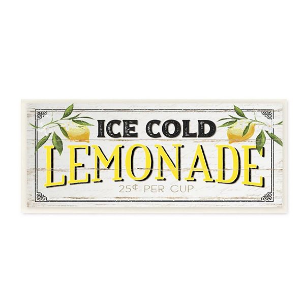 Stupell Home Decor Vintage Beverage Stand Sign Ice Cold Lemonade Phrase ...