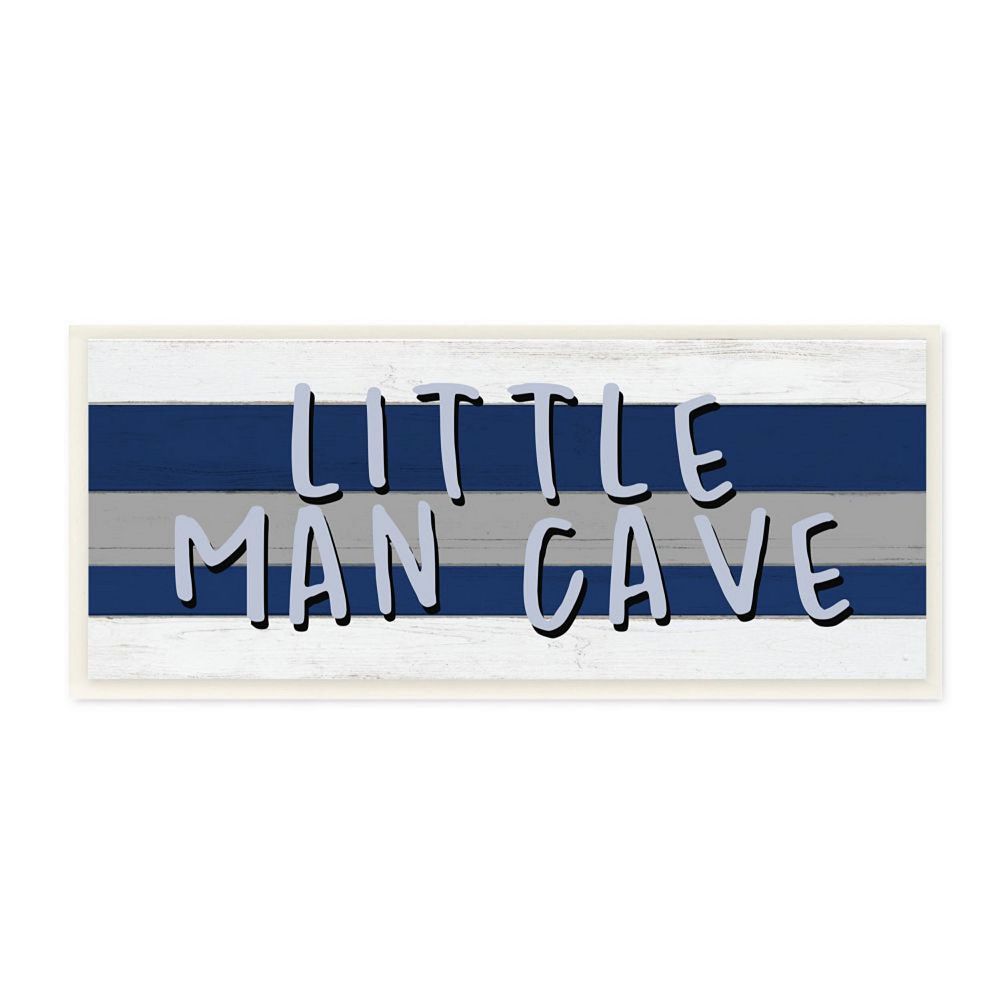 Stupell Home Decor Boy's Little Man Cave Playroom Sign Blue White Wall Art