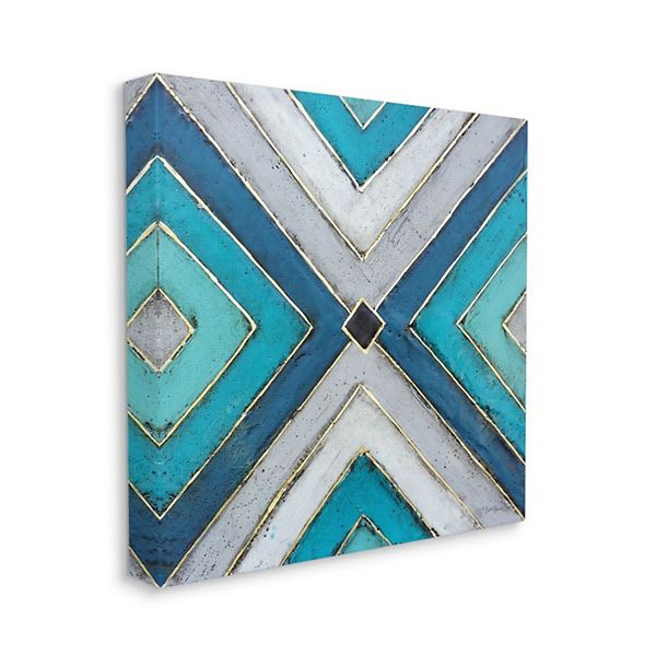 Stupell Home Decor Geometric Tile Canvas Wall Art