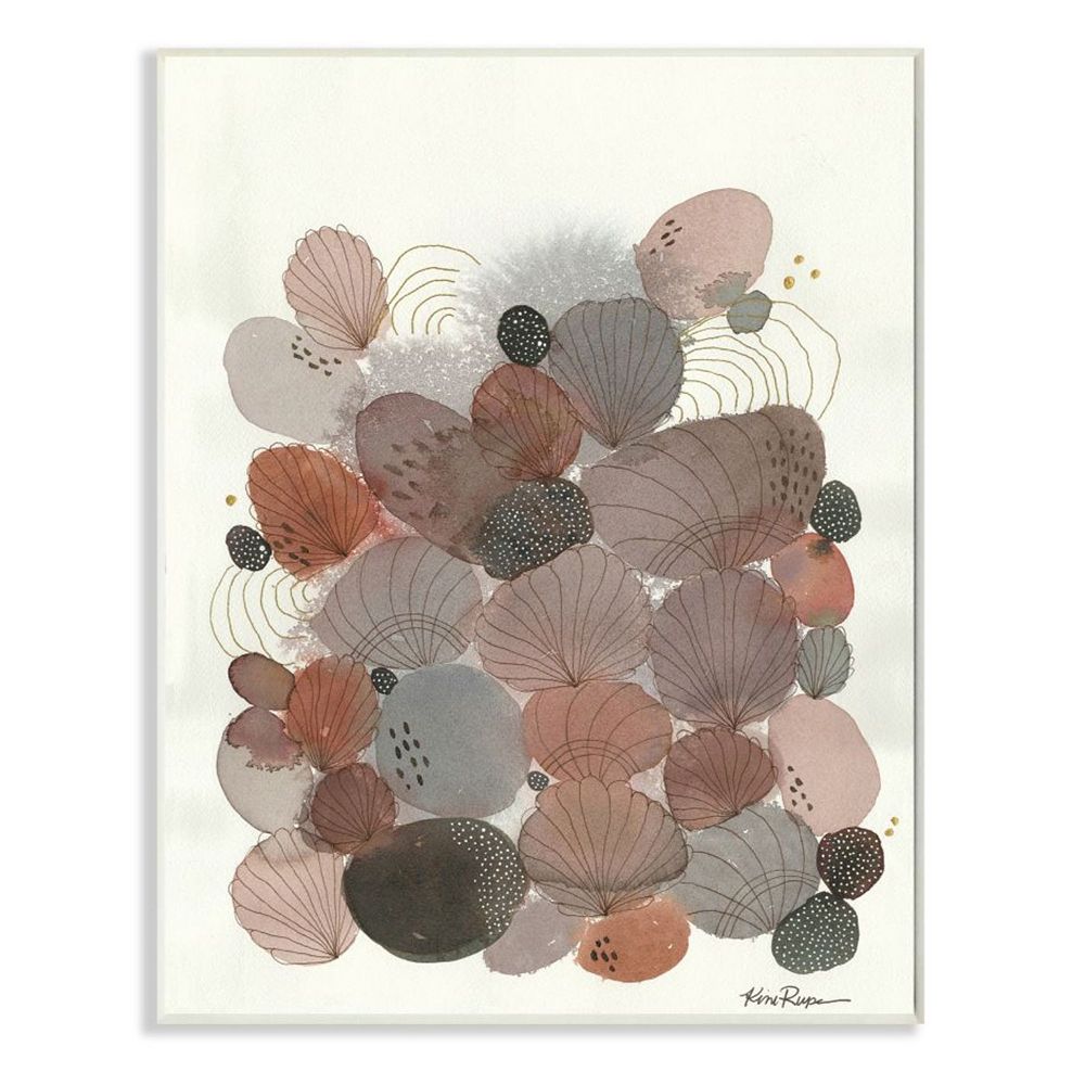 Stupell Home Decor Warm Tone Abstracted Stones and Shells Organic ...
