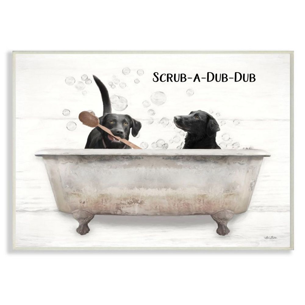 Stupell Home Decor Scrub a Dub Dub Quote Family Pet Dog Bath Plaque ...