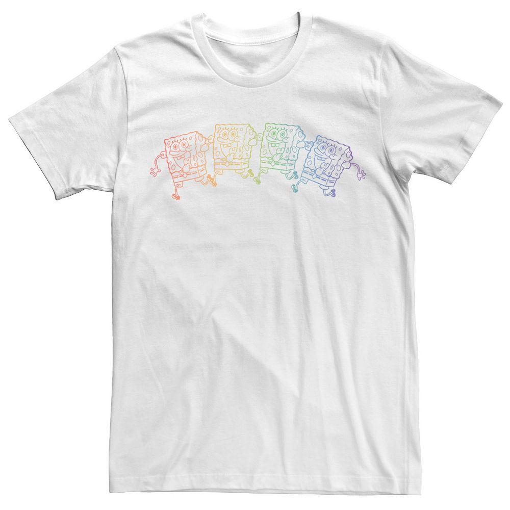 Men's SpongeBob SquarePants Pride Rainbow Outline Tee