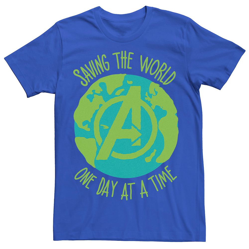 Men's Marvel Earth Day Saving The World One Day At A Time Tee