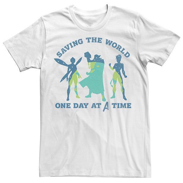 Men's Marvel Earth Day Avengers Saving The World A Day At A Time Tee