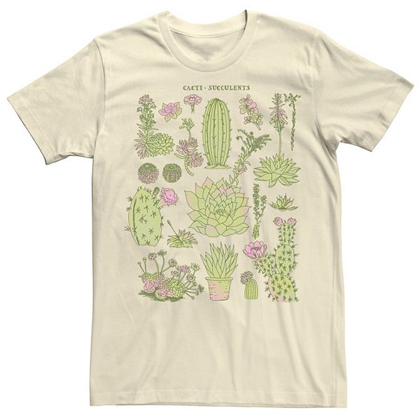 Men's Fifth Sun Cacti Chart Drawing Plants Tee