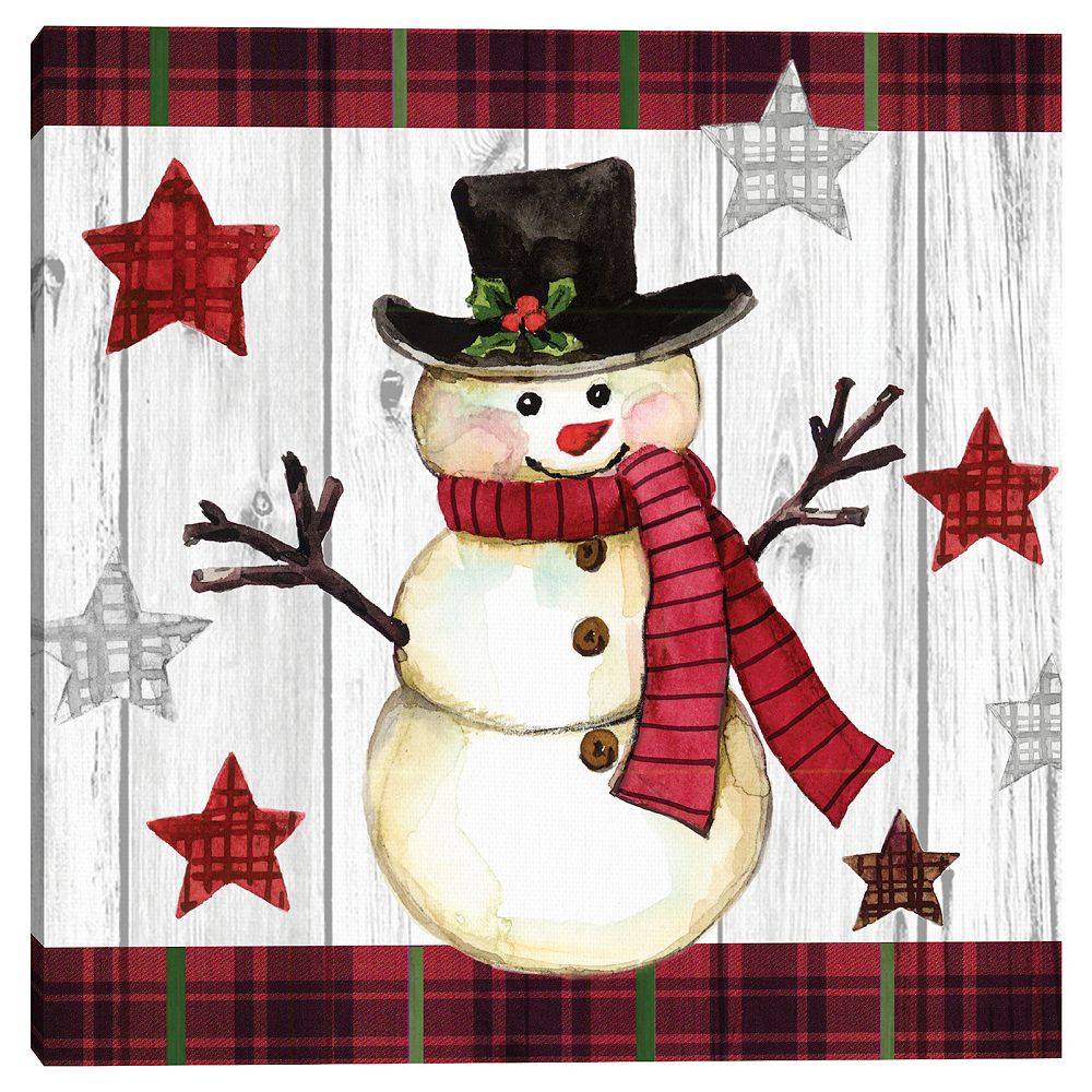 Fine Art Canvas Country Folk Snowman Elena Vladykina Canvas Wall Art