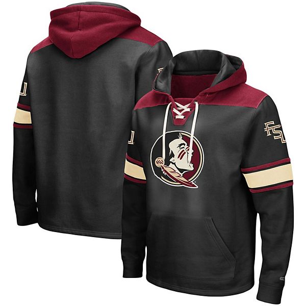 Men's Colosseum Black Florida State Seminoles 2.0 Lace-Up Logo Pullover ...
