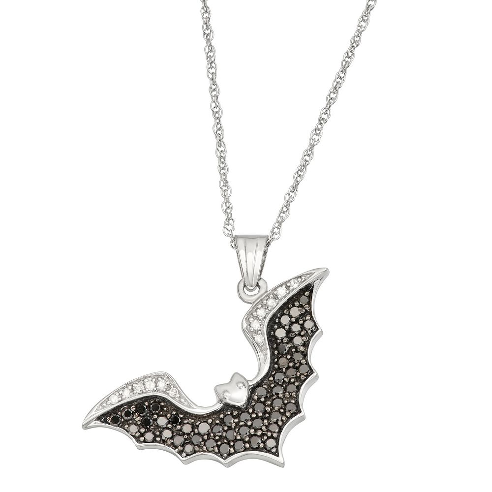 Jewelexcess Sterling Silver 1 Carat T.W. Black & White Diamond Bat ...