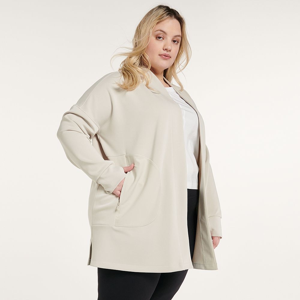 Plus Size FLX Long Open-Front Jacket
