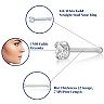 Lila Moon 14k White Gold 3 mm Cubic Zirconia Nose Stud