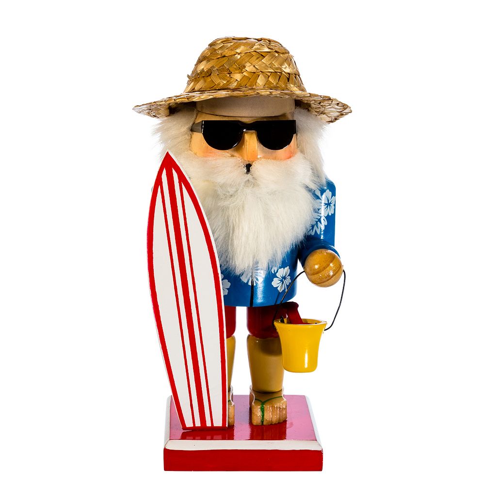 Kurt Adler Surfer Santa Nutcracker Christmas Table Decor