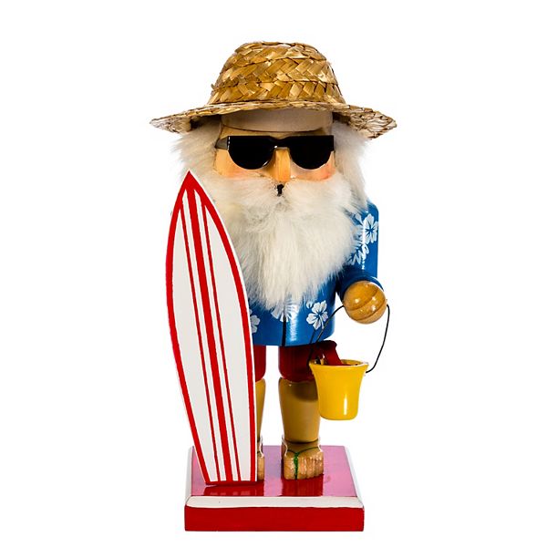 Kurt Adler Surfer Santa Nutcracker Christmas Table Decor