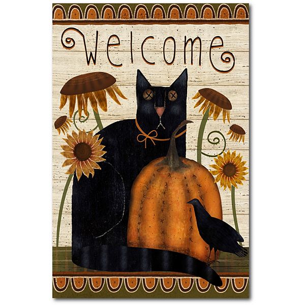 Courtside Market Fall Black Cat Canvas Wall Art