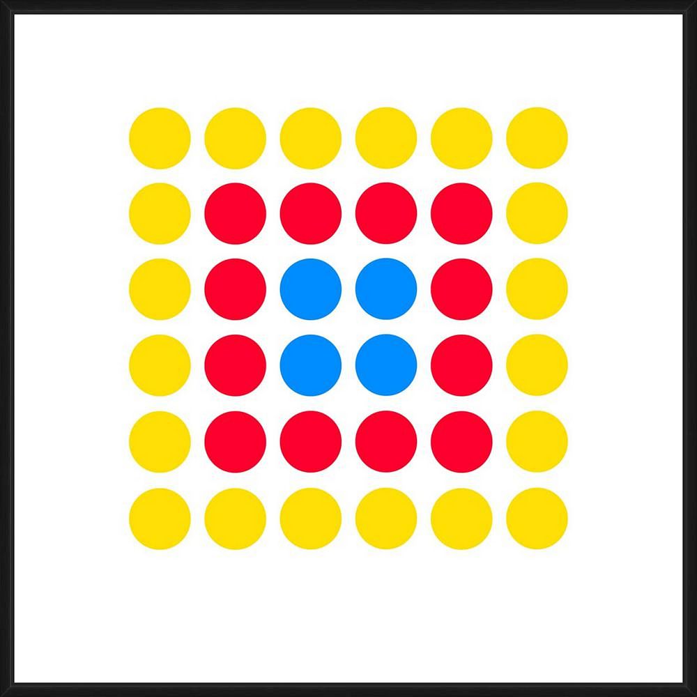 PTM Images Yellow Red Blue Dots Framed Wall Art