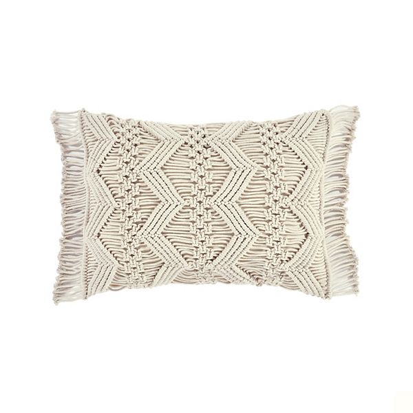 Lush Decor Studio Chevron Macrame Throw Pillow Cover