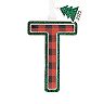 Buffalo Check Letter Monogram Christmas Ornament