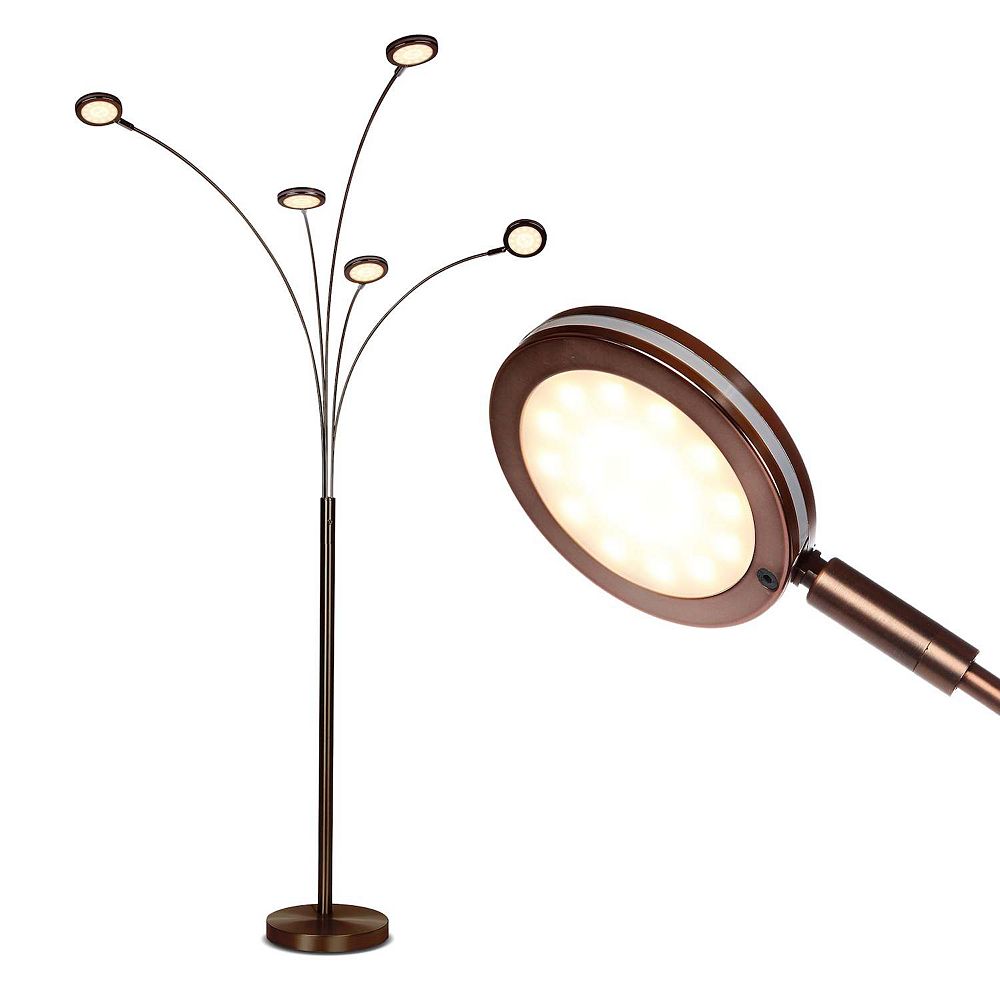 Brightech Orion 5 LED Adjustable Bright Standing Touch Sensor Floor ...