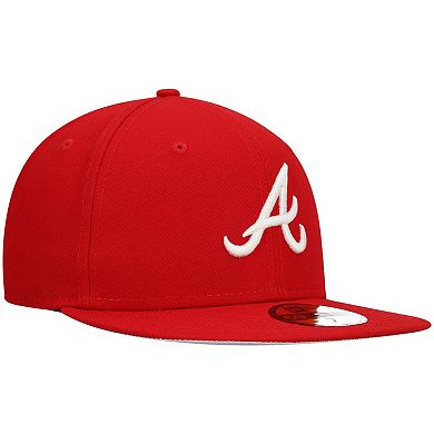 Men's New Era Red Atlanta Braves White Logo 59FIFTY Fitted Hat