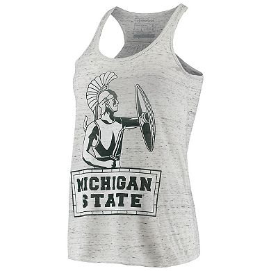 Women's Homefield Ash Michigan State Spartans Vintage Shield Racerback ...