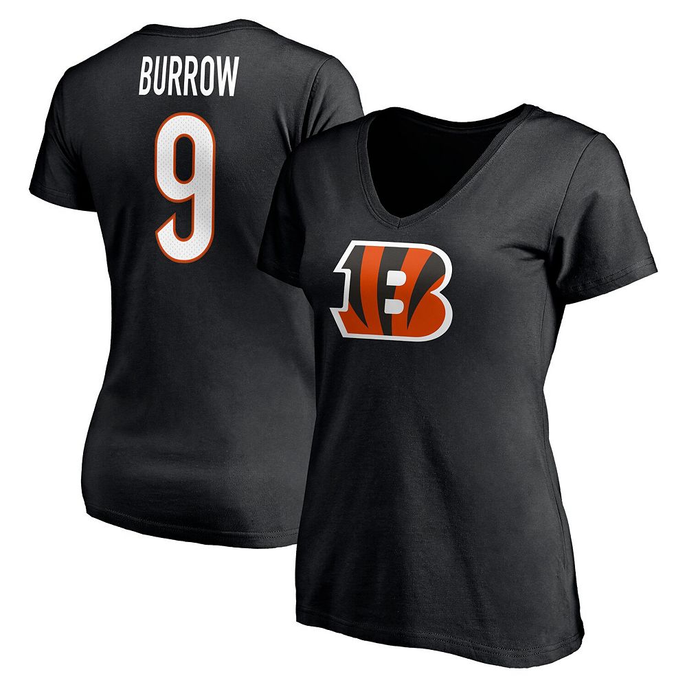 Women's Joe Burrow Black Cincinnati Bengals Player Icon Name & Number V ...