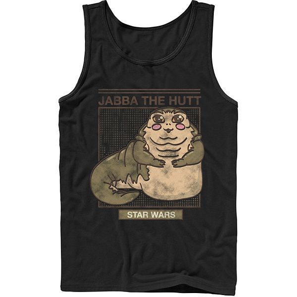 Men's Star Wars Jabba The Hutt Cartoon Cute Portrait Grid Tank Top