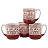 10 Strawberry Street 4-pc. Reindeer Sweater Embossed Mug Set