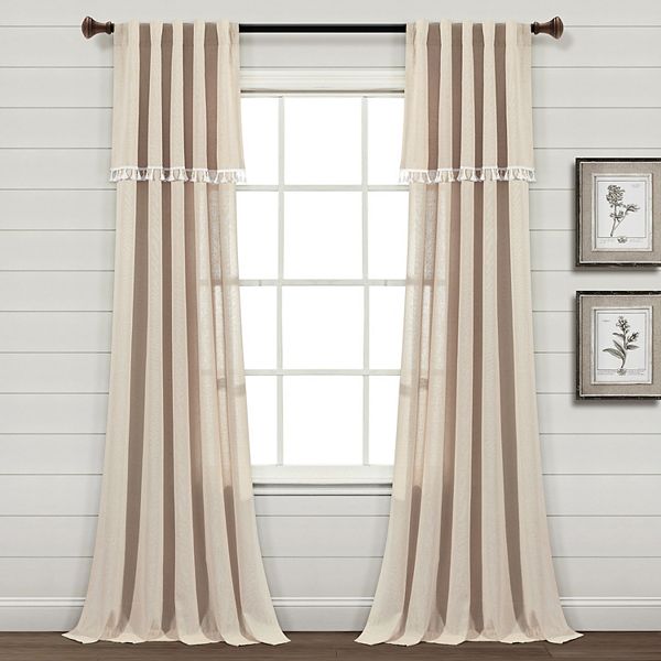 Lush Decor Ivy Tassel Faux Linen Window Curtain Set