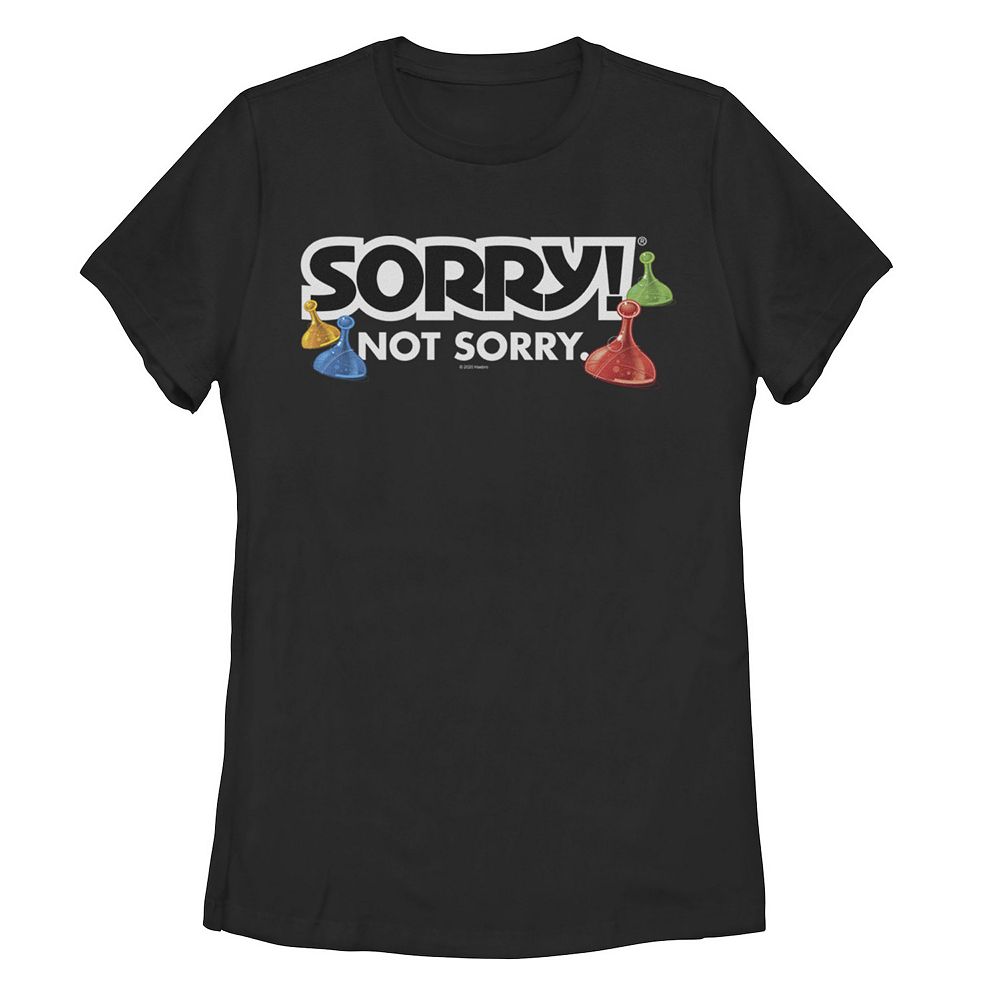 Juniors' Sorry Not Sorry Logo Tee