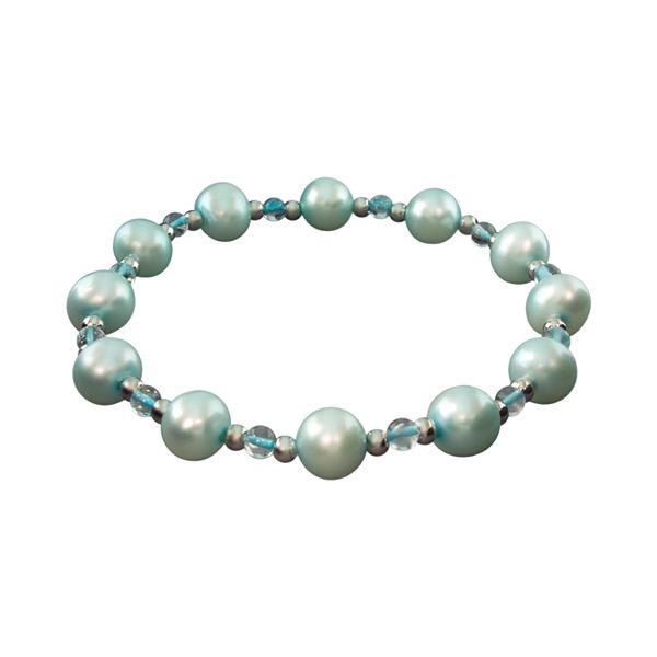 Sterling Silver Dyed Freshwater Cultured Pearl Stretch Bracelet Sterling Silver Dyed Freshwater Cultured Pearl Stretch Bracelet