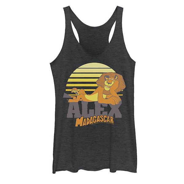 Juniors' Madagascar Alex The Lion Striped Sunset Poster Graphic Tank Top