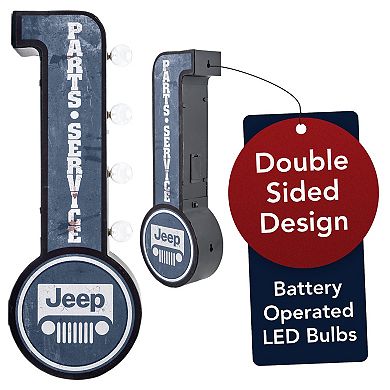 American Art Décor Vintage Jeep Parts & Service LED Marquee Sign