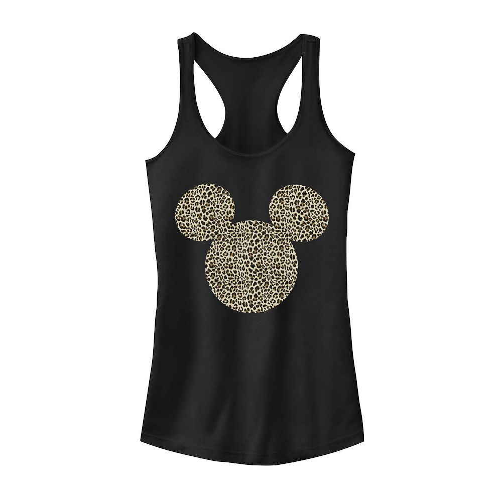 Disney's Mickey Mouse Juniors' Cheetah Print Silhouette Fill Tank Top