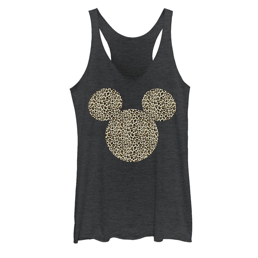 Disney's Mickey Mouse Juniors' Cheetah Print Silhouette Fill Tank Top