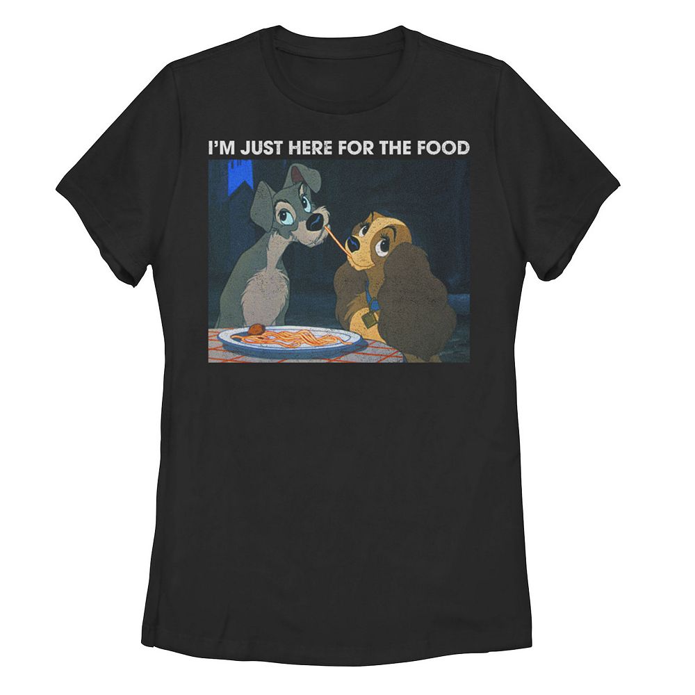 Disney's Lady And The Tramp I'm Just Here For The Food Meme Juniors' Tee