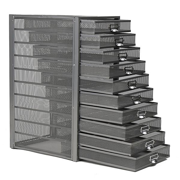 Mind Reader Mesh 10 Drawer Cabinet