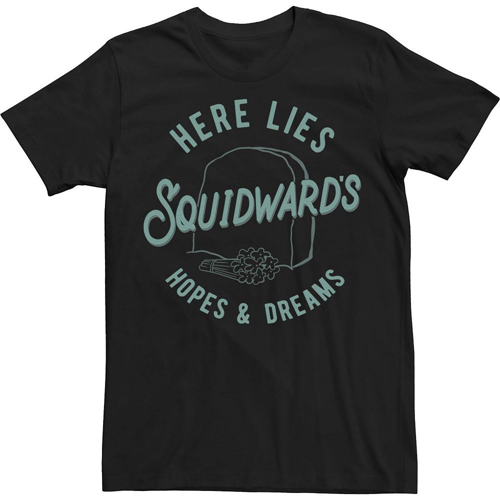Big & Tall Nickelodeon SpongeBob SquarePants Here Lies Squidward's ...