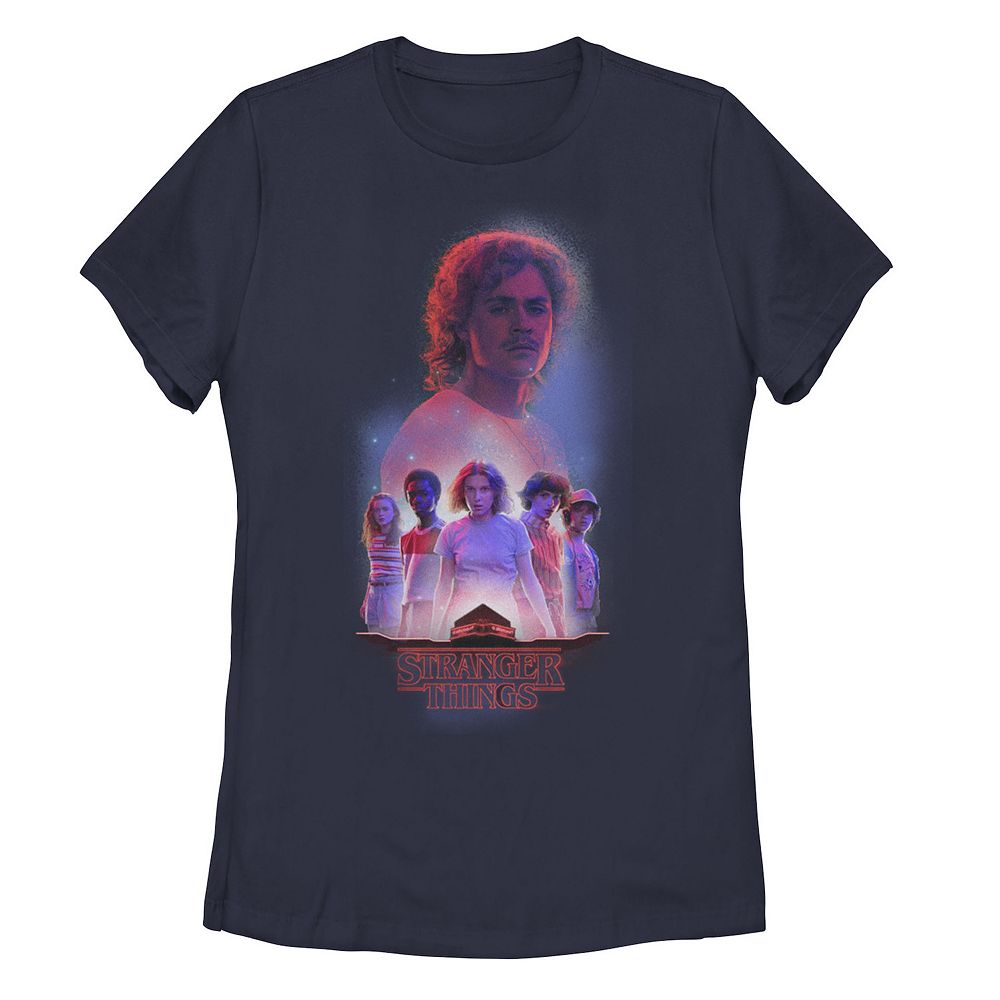 Juniors' Netflix Stranger Things Billy Group Shot Graphic Tee