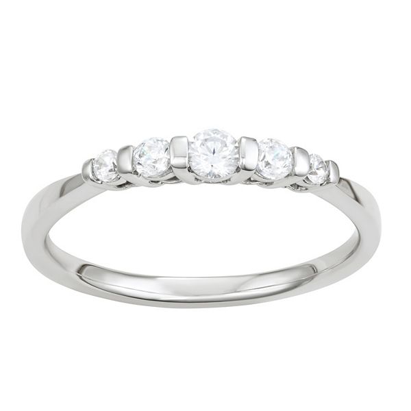 Simply Vera Vera Wang 14k White Gold 1/4 Carat T.W. Diamond 5-Stone Ring