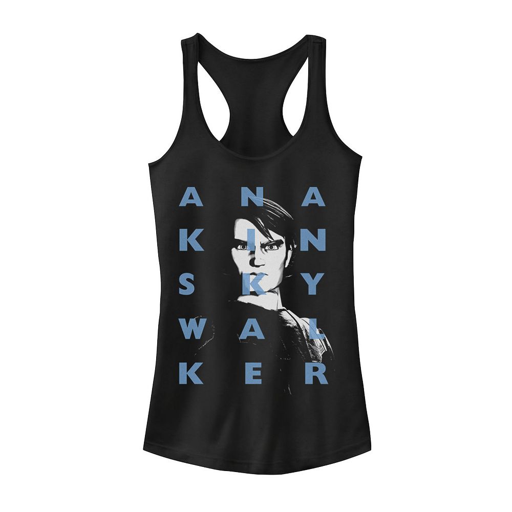 Juniors' Star Wars: Clone Wars Anakin Skywalker Text Overlay Graphic ...